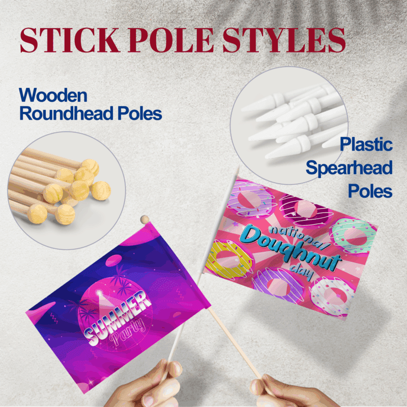 Custom Handheld Stick Flags (Set of 12) – Personalized Mini Flags